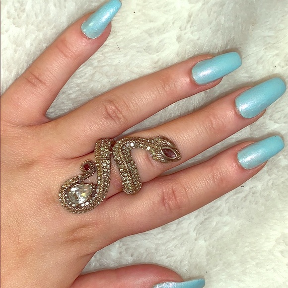 Lucky Brand | Jewelry | Wrap Around Snake Ring With Purple Stones ...